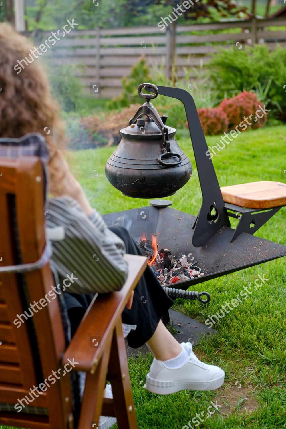 Cast Iron Pot Over Fire View Editorial Stock Photo - Stock Image ...