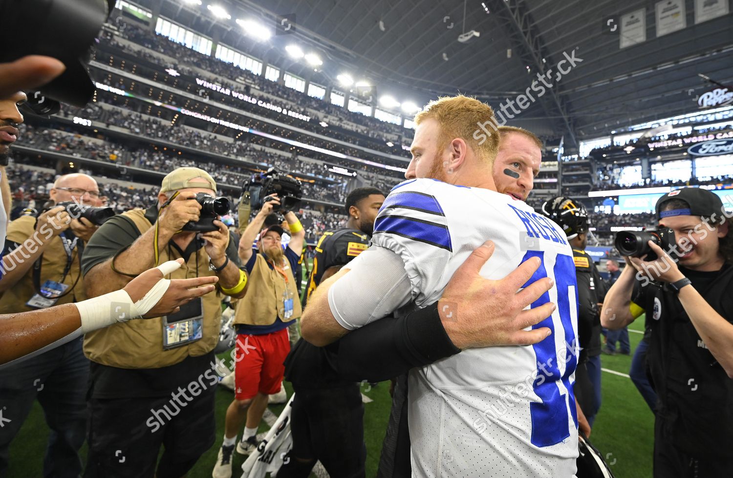 Dallas Cowboys Cooper Rush Hugs Washington Editorial Stock Photo ...