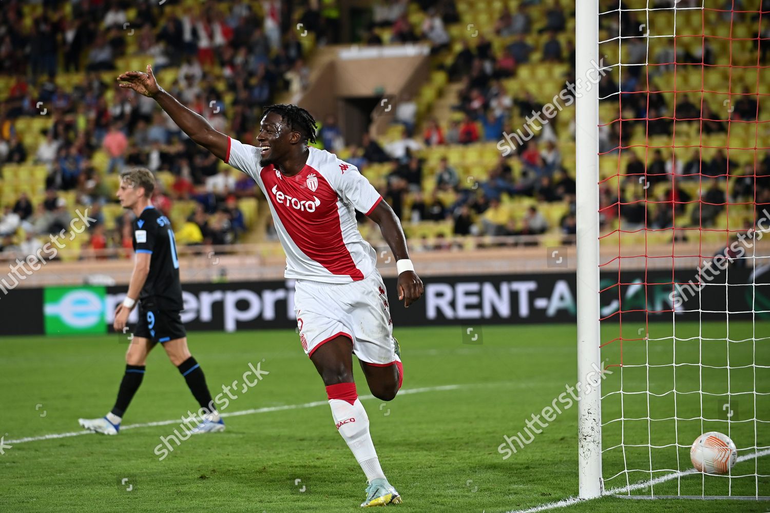 Axel Disasi Monaco Celebrates Scoring Their Editorial Stock Photo ...