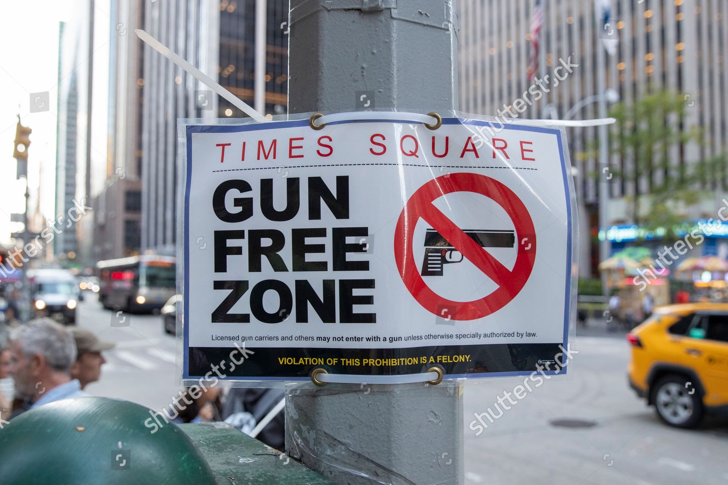 Sign Stating That Times Square Gun Editorial Stock Photo - Stock Image ...