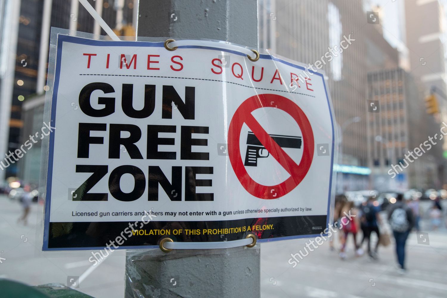 Sign Stating That Times Square Gun Editorial Stock Photo - Stock Image ...