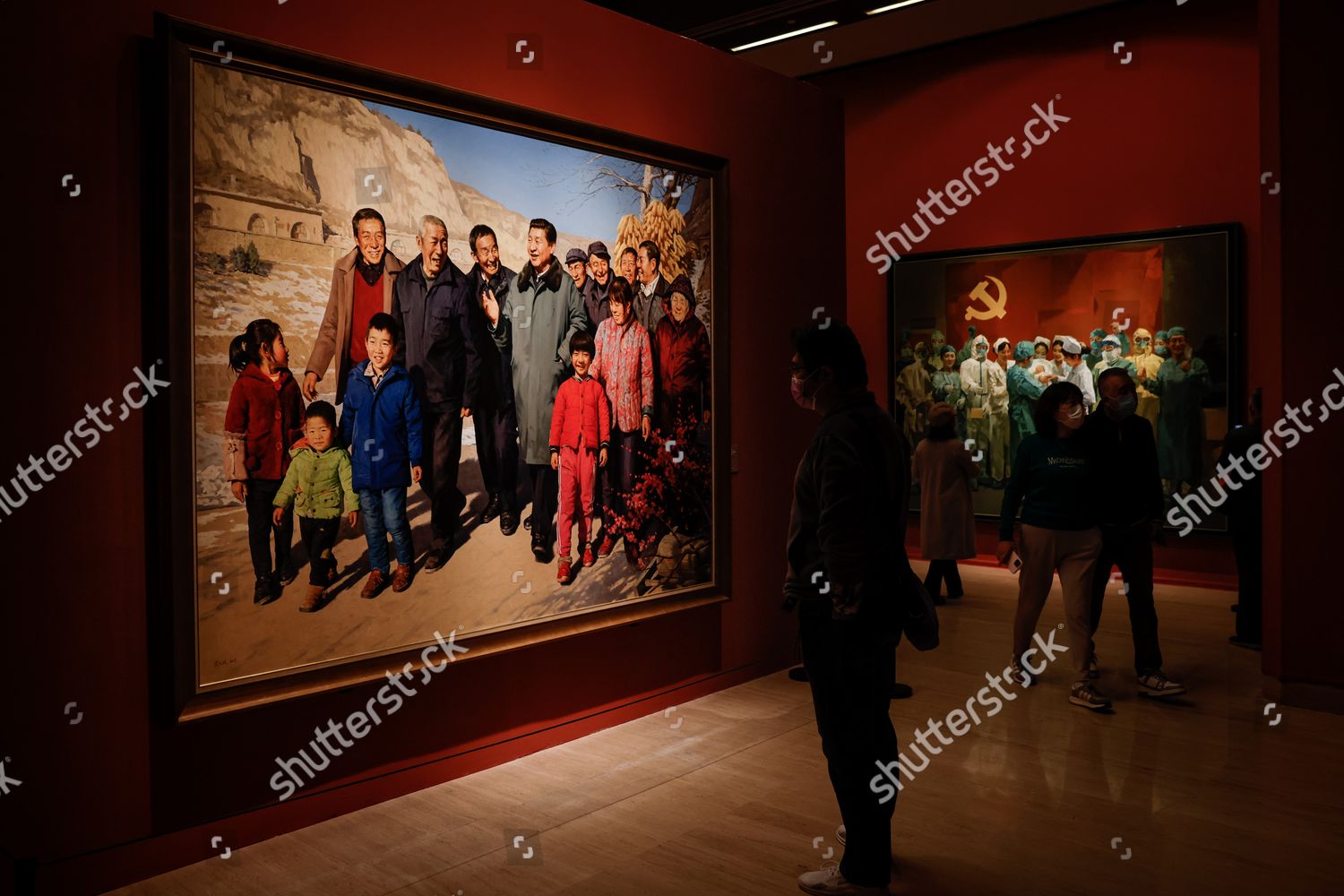 Man Looks Painting Chinese President Xi Editorial Stock Photo - Stock ...