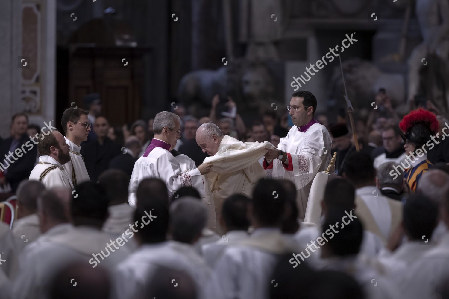 Pope Francis Helped Wear Liturgical Vestments Editorial Stock Photo ...