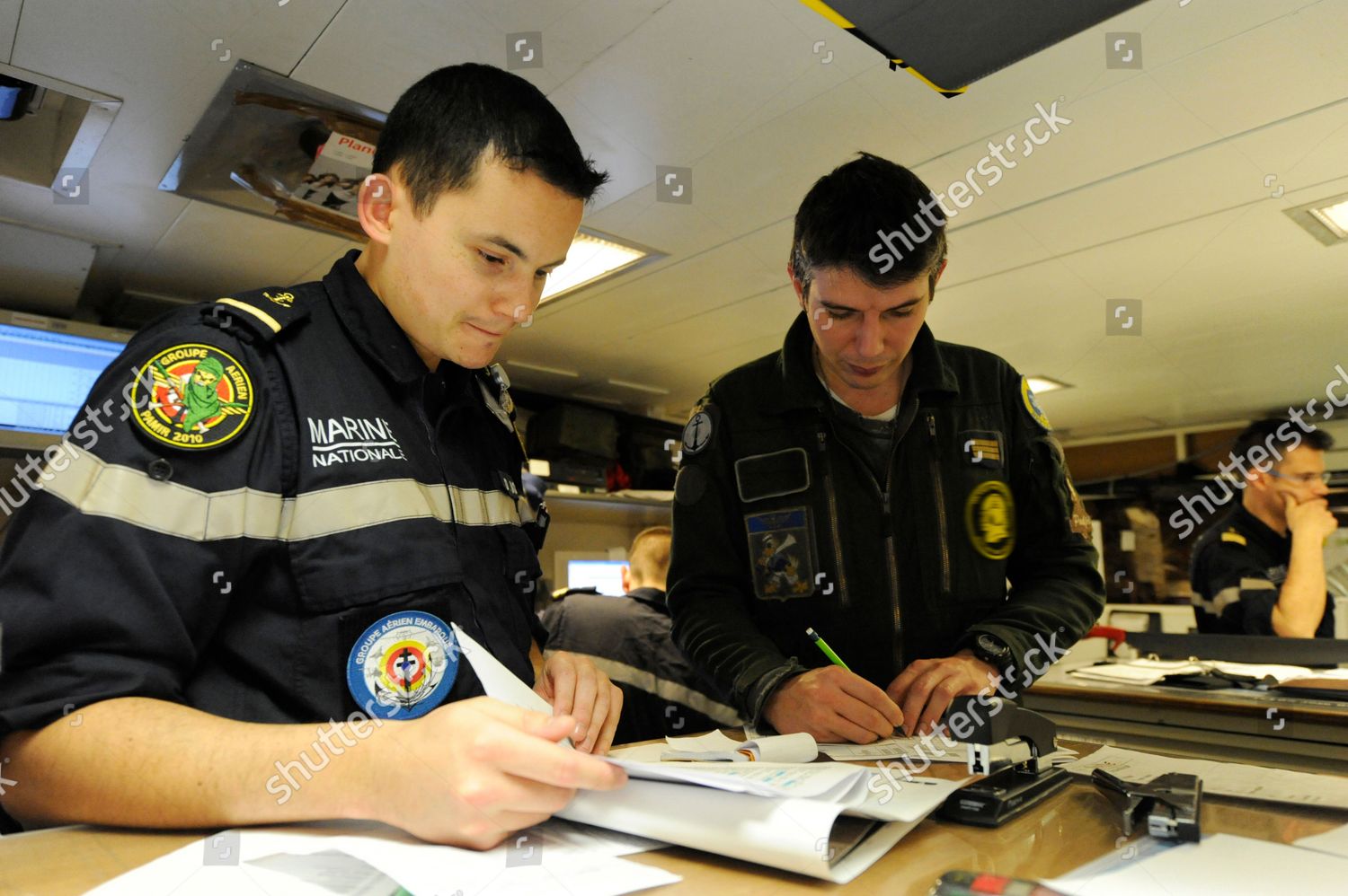 Pilots Pictured On French Aircraft Carrier Editorial Stock Photo ...