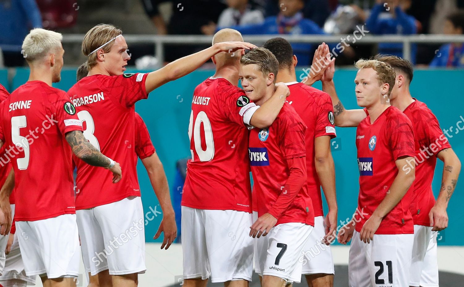 Silkeborgs Kasper Kusk Cr Celebrates Teammates Editorial Stock Photo ...