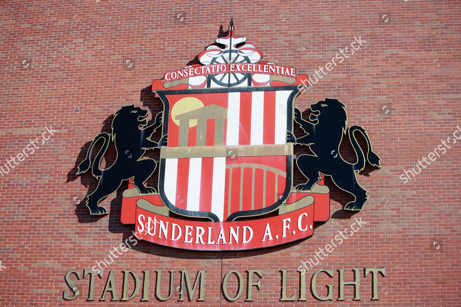 Sunderland Badge Outside Stadium Light During Editorial Stock Photo ...