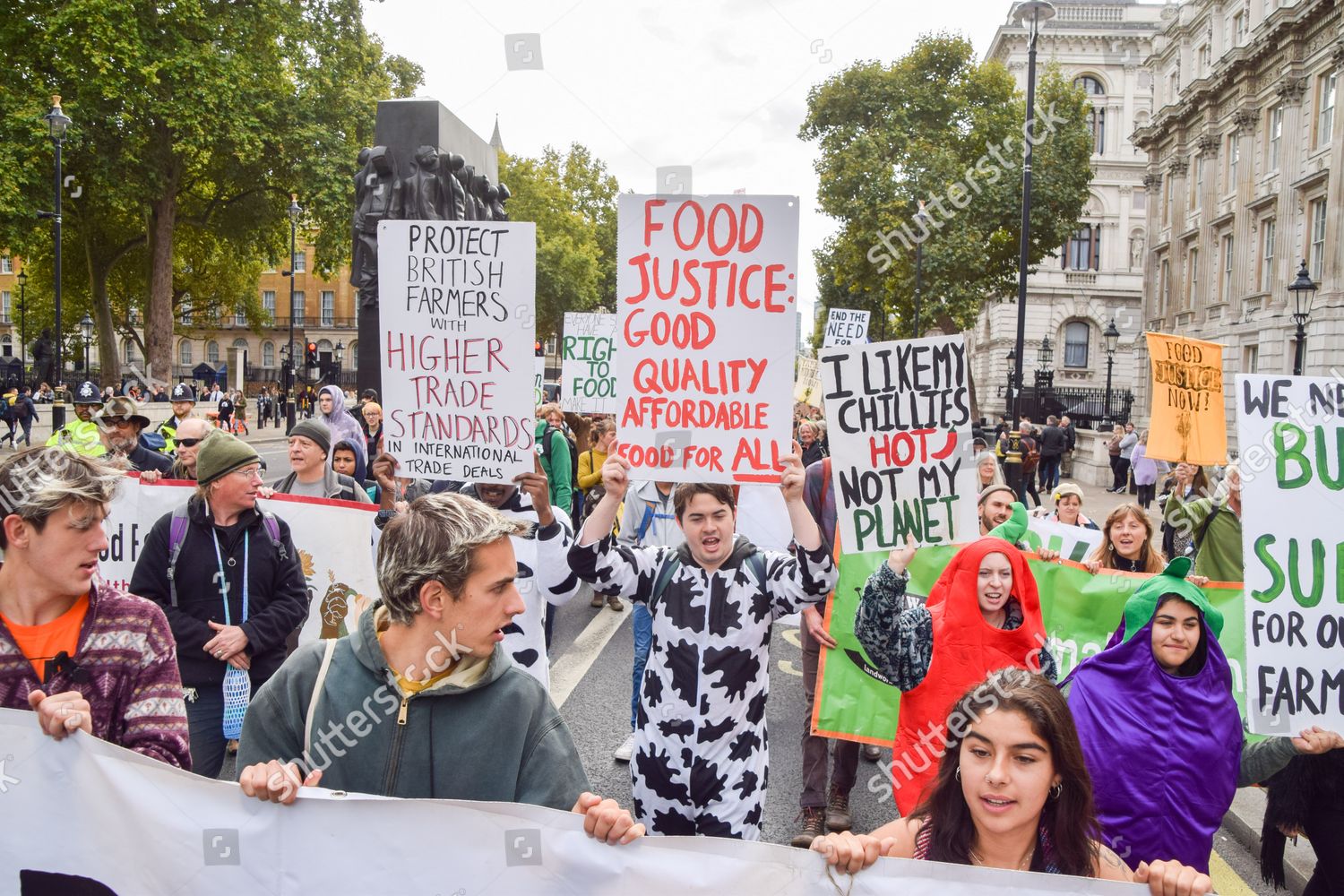 Protester Holds Food Justice Placard During Editorial Stock Photo ...