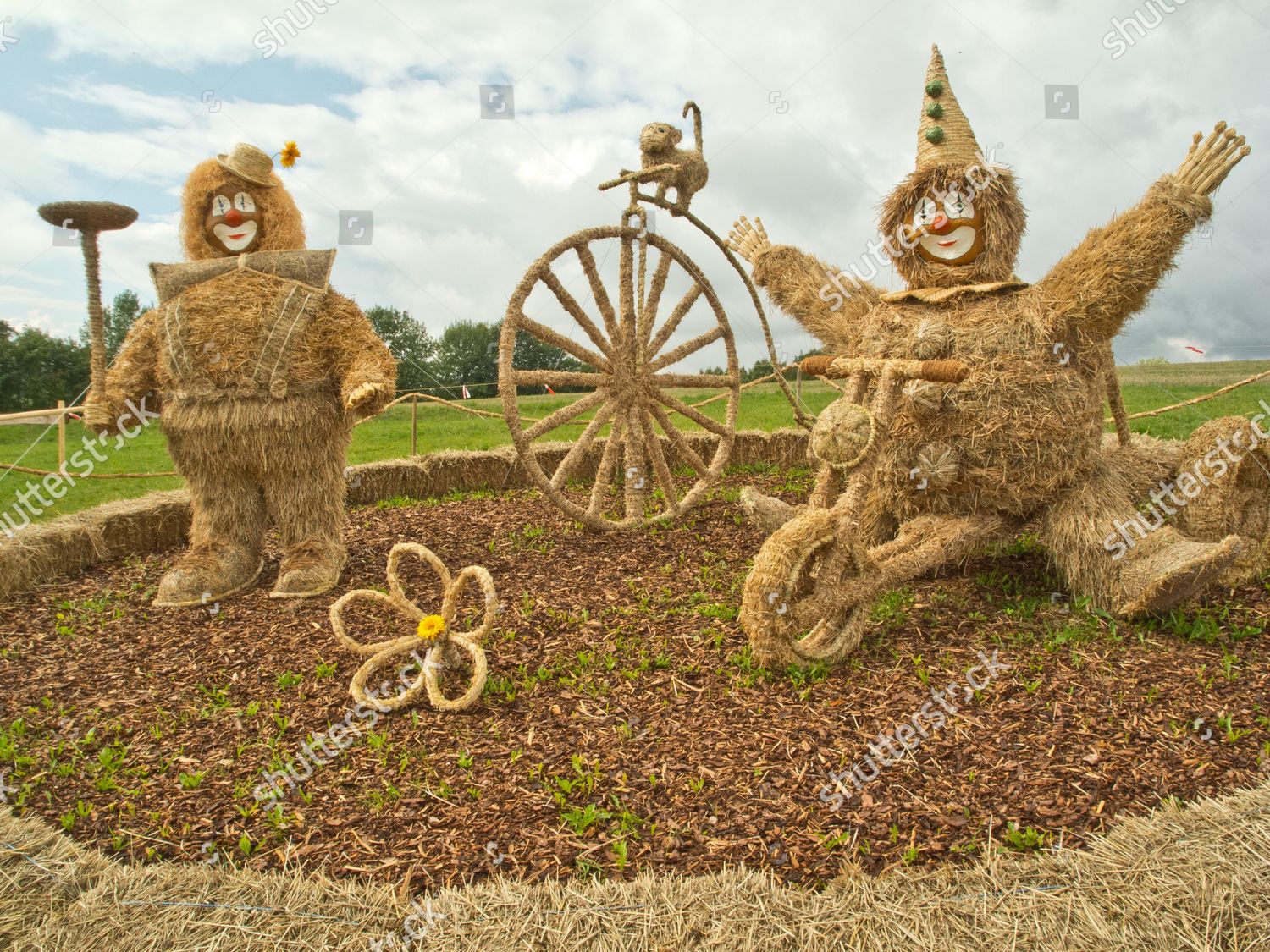Clowns Straw Sculpture Competition Hoechenschwand Black Editorial Stock ...
