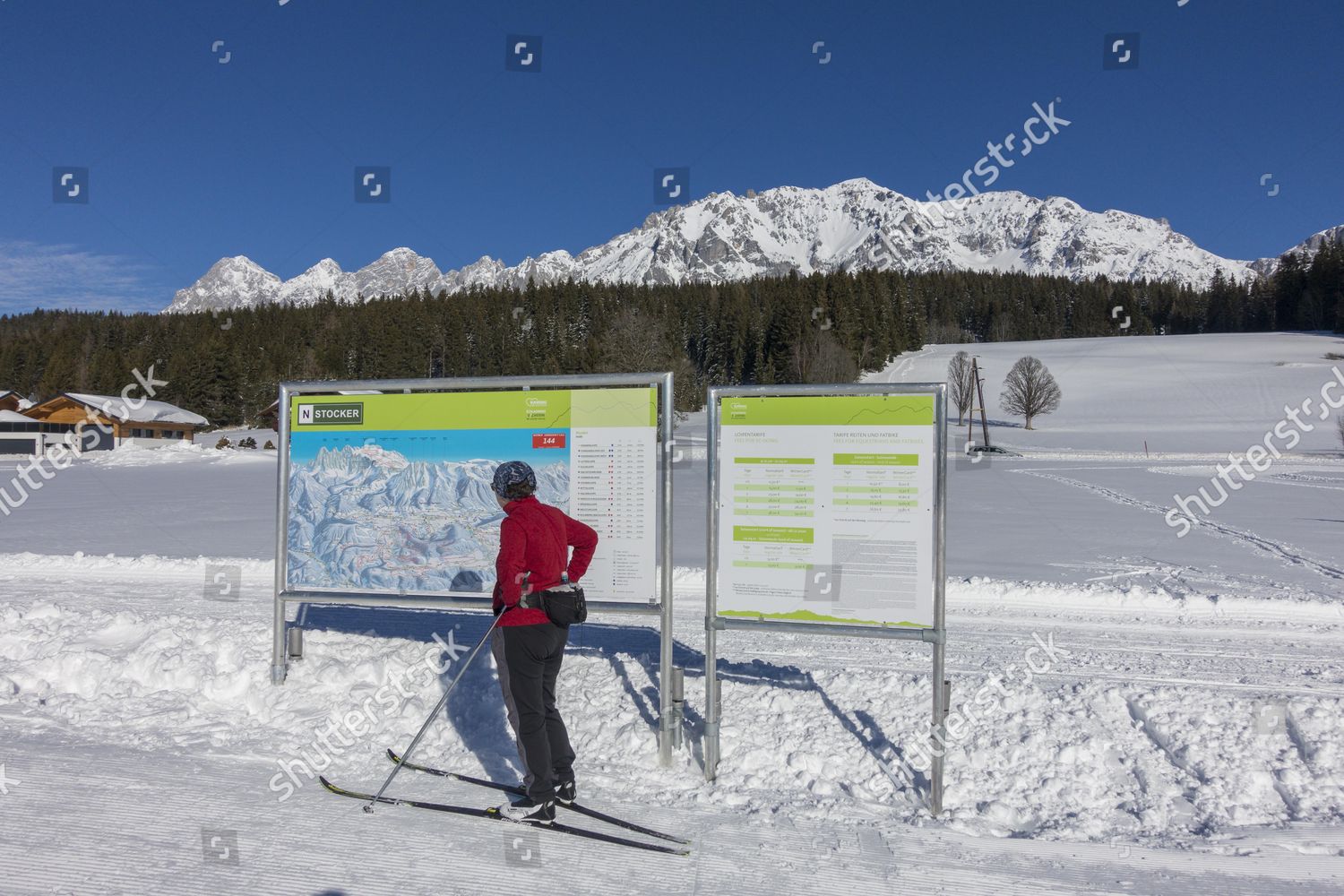 Orientation Board Crosscountry Skiing Circuit Muehle Editorial Stock ...