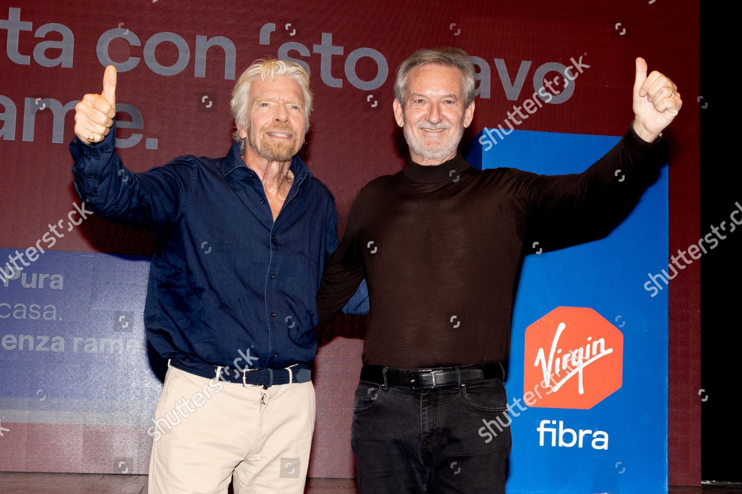 Richard Branson Tom Mockridge During Presentation Editorial Stock Photo ...