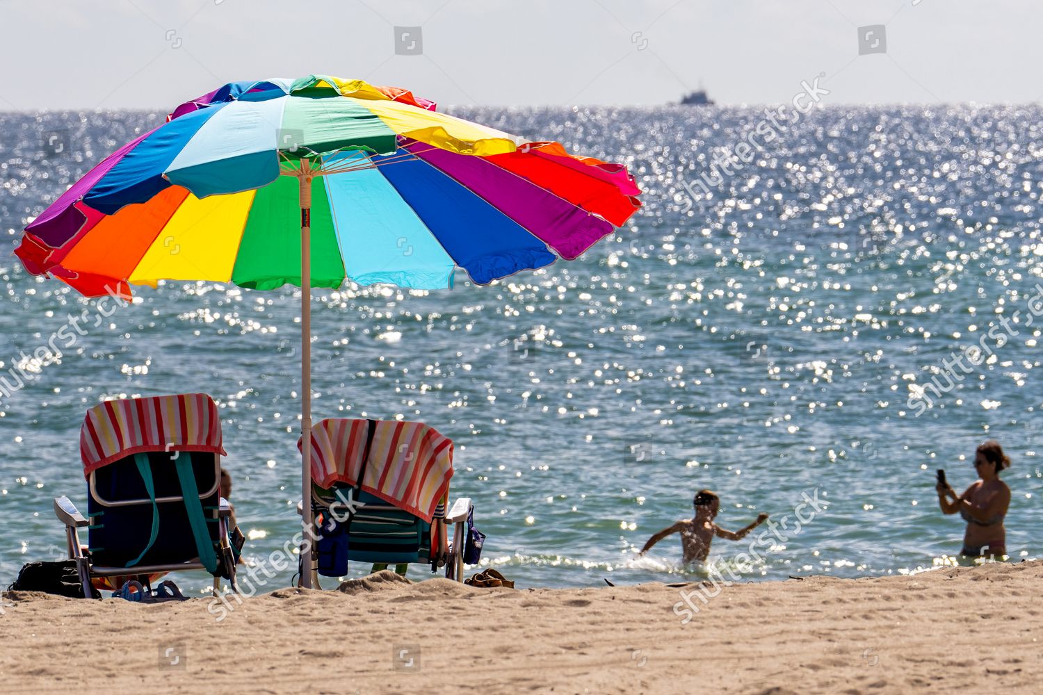 Beach Goers Seen Hollywood Beach Florida Editorial Stock Photo - Stock ...