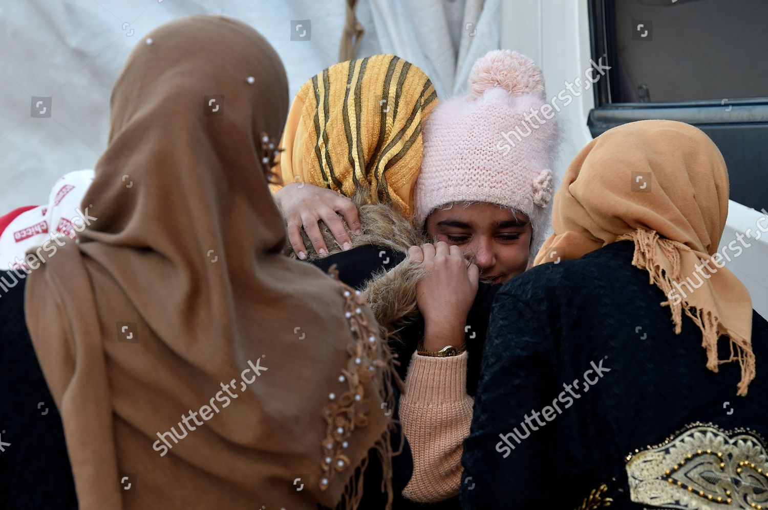 Syrian Refugees Cry They Wait Leave Editorial Stock Photo - Stock Image ...