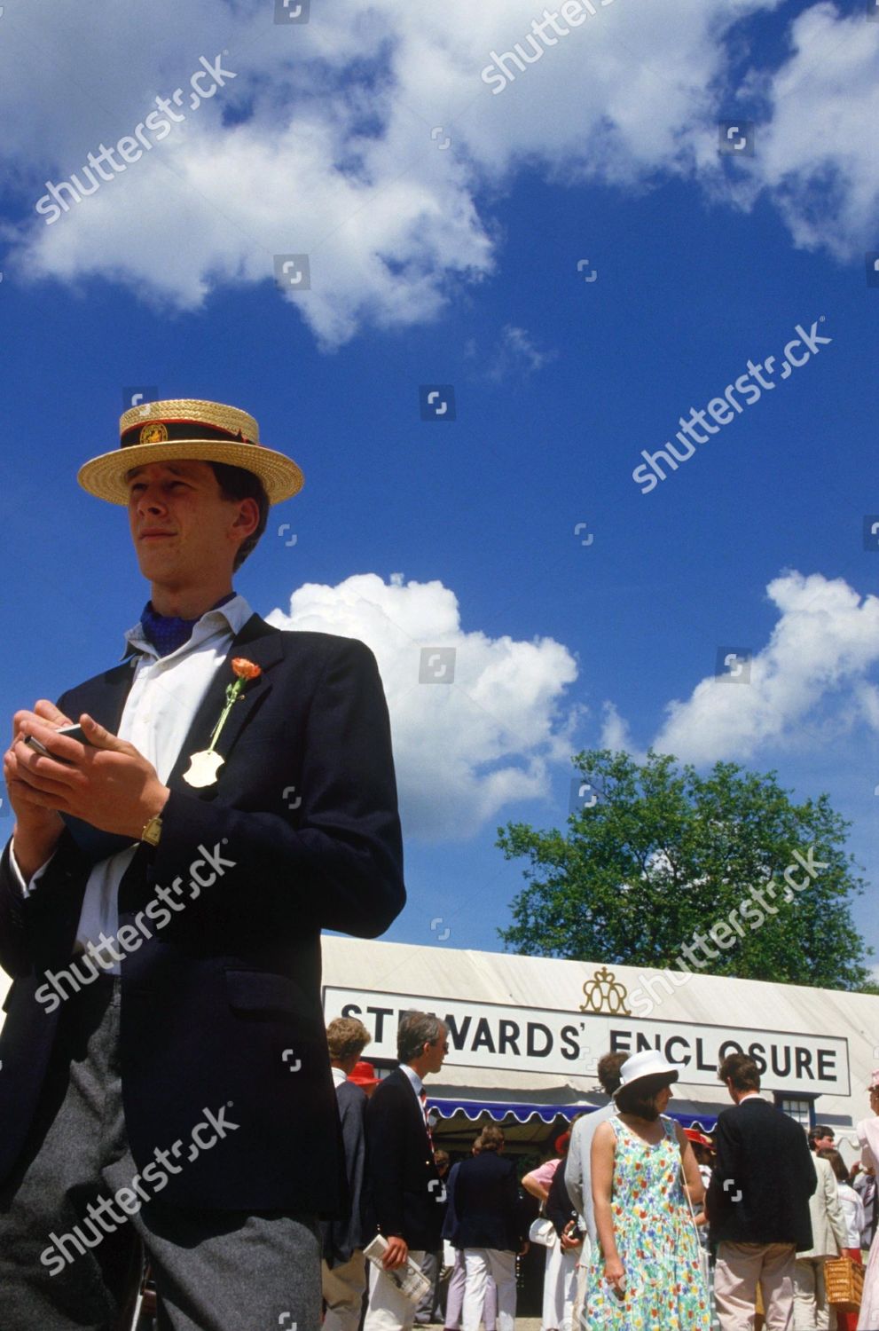Spectator Wearing Straw Boater Editorial Stock Photo - Stock Image ...