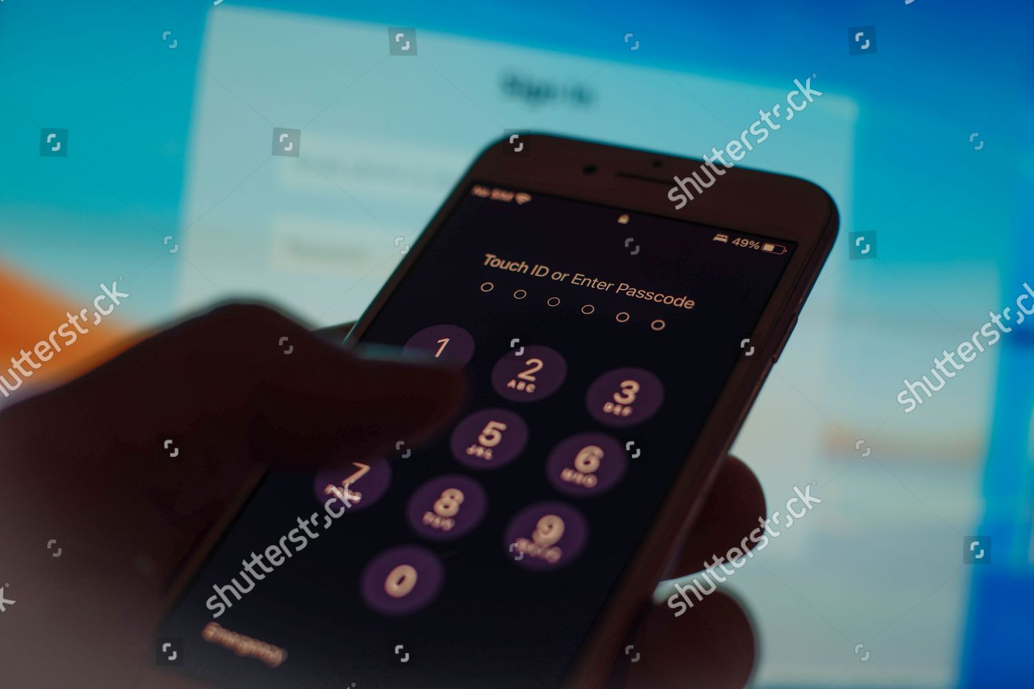 Mobile Phone Passcode Security Screen Seen Editorial Stock Photo ...