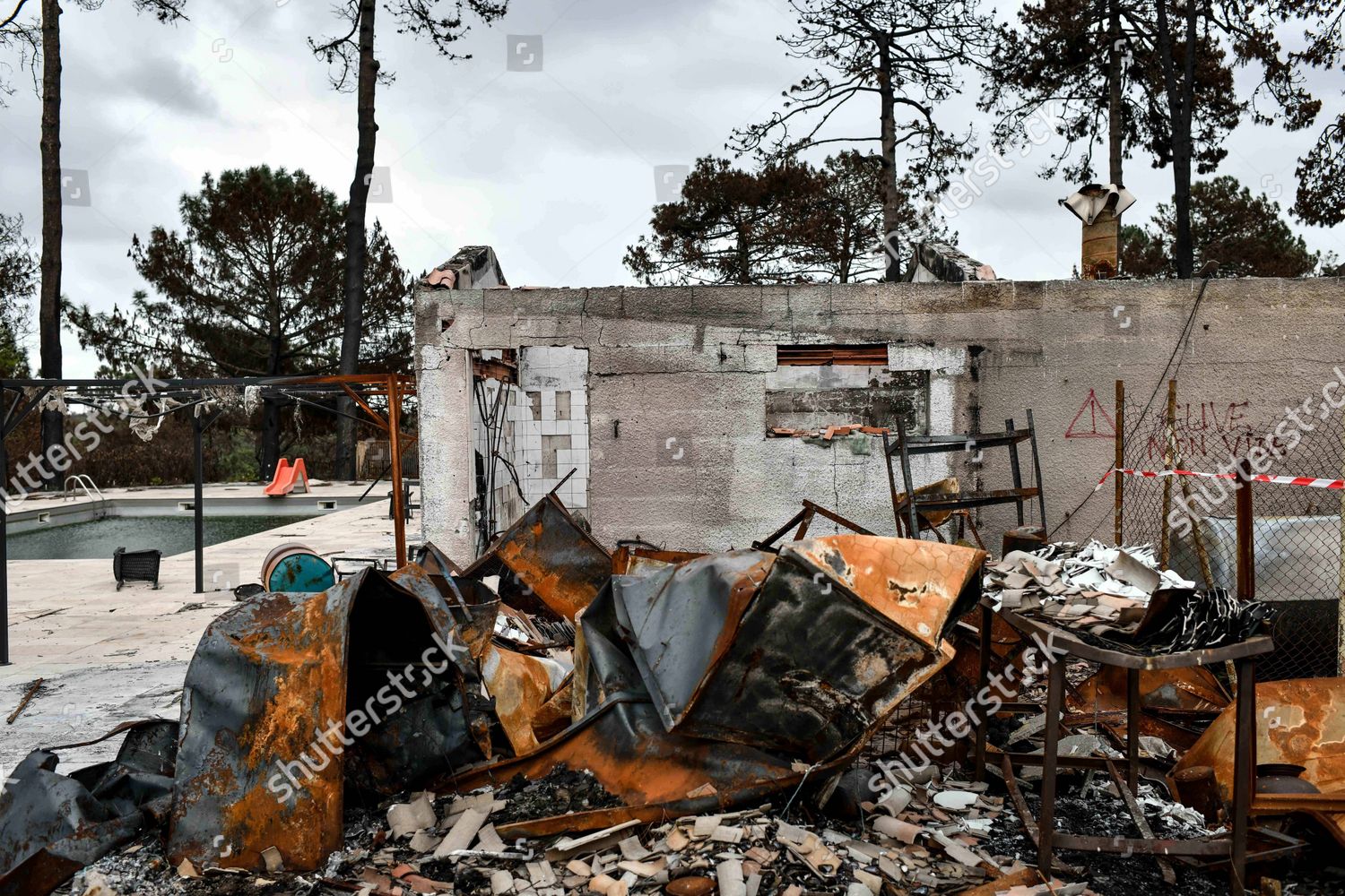 View Burned Pyla Campground Wildfire Devastated Editorial Stock Photo ...