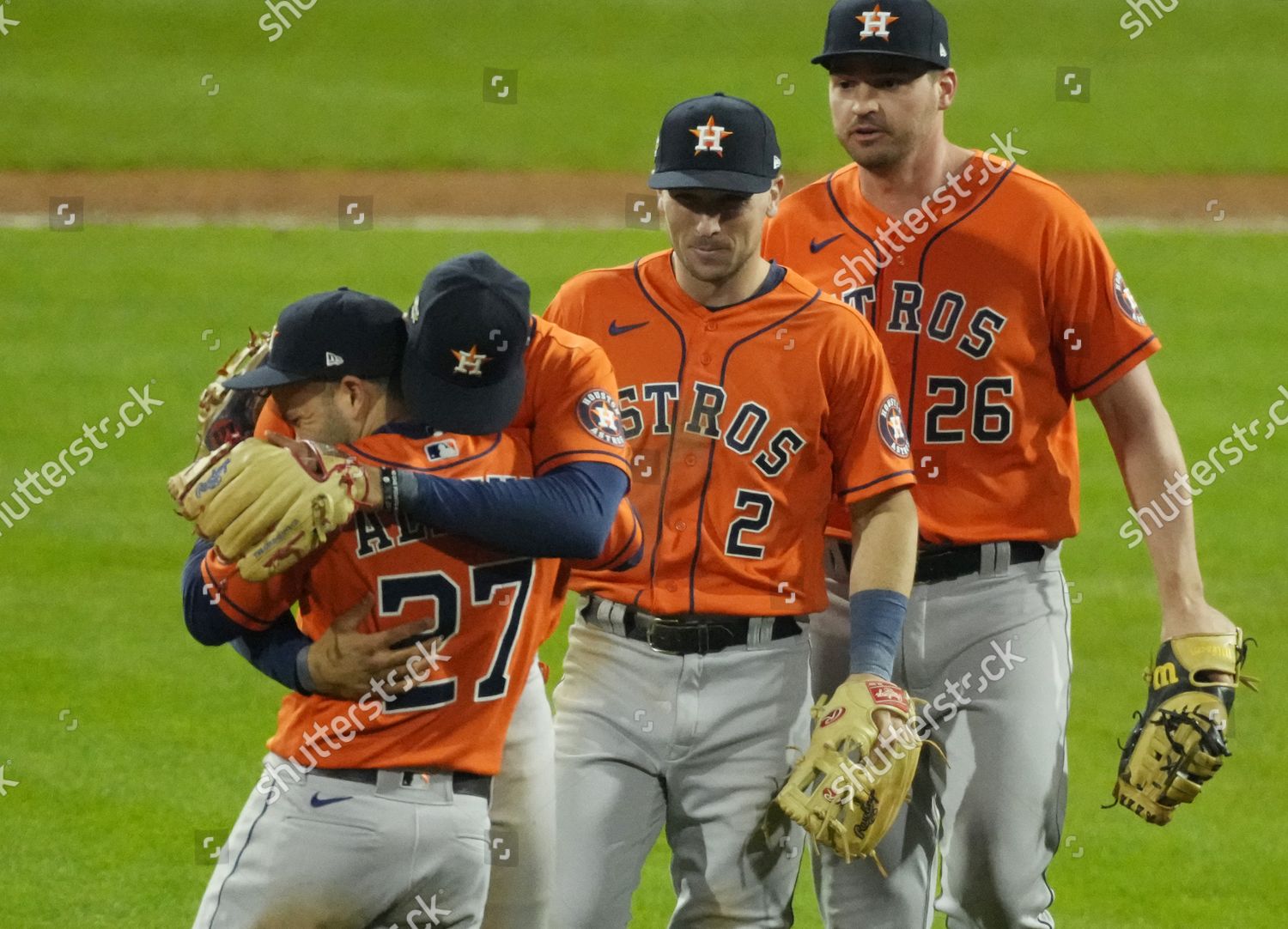 Houston Astro Players Celebrate After They Editorial Stock Photo ...