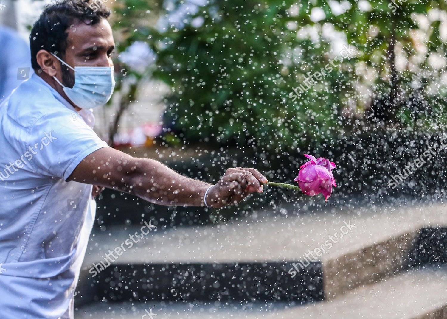 Buddhist Devotee Engages Religious Activities On Editorial Stock Photo ...
