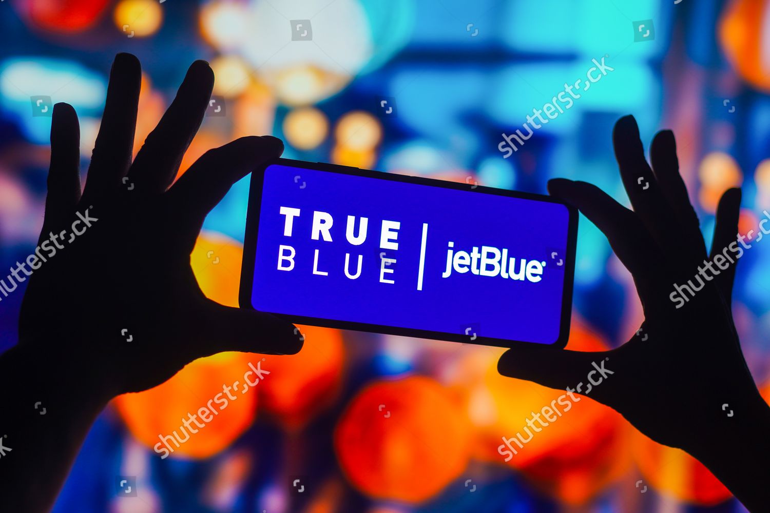 This Photo Illustration Trueblue Jetblue Logo Editorial Stock Photo ...