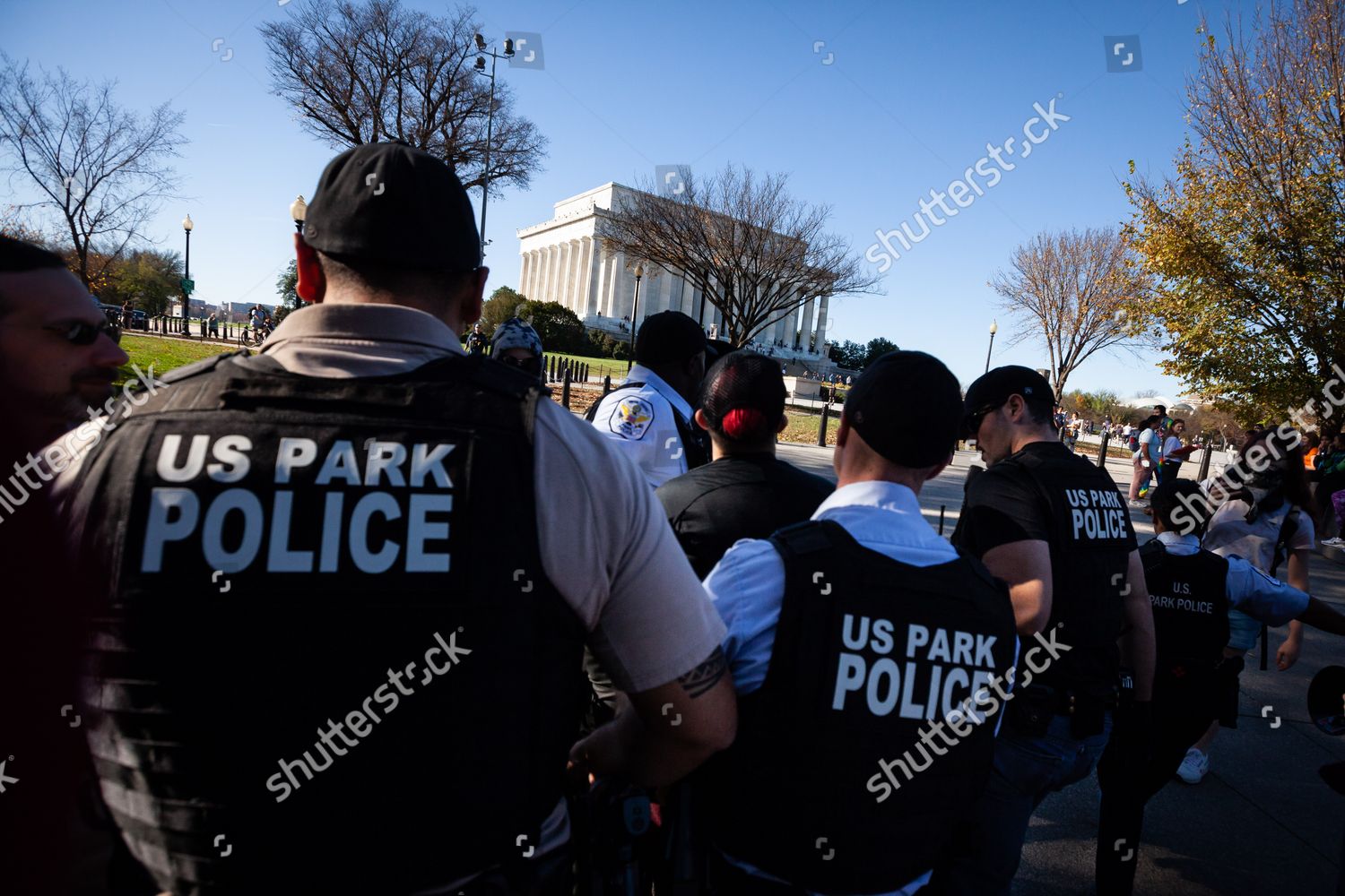 Us Park Police Arrest Counterprotester Free Editorial Stock Photo ...