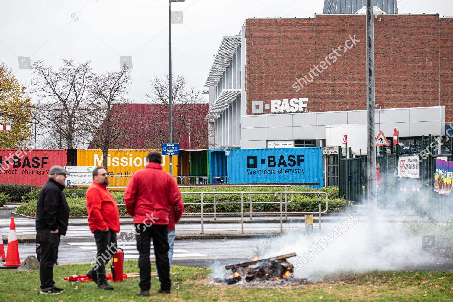 Workers Manning Picket Seen Outside Basf Editorial Stock Photo - Stock ...
