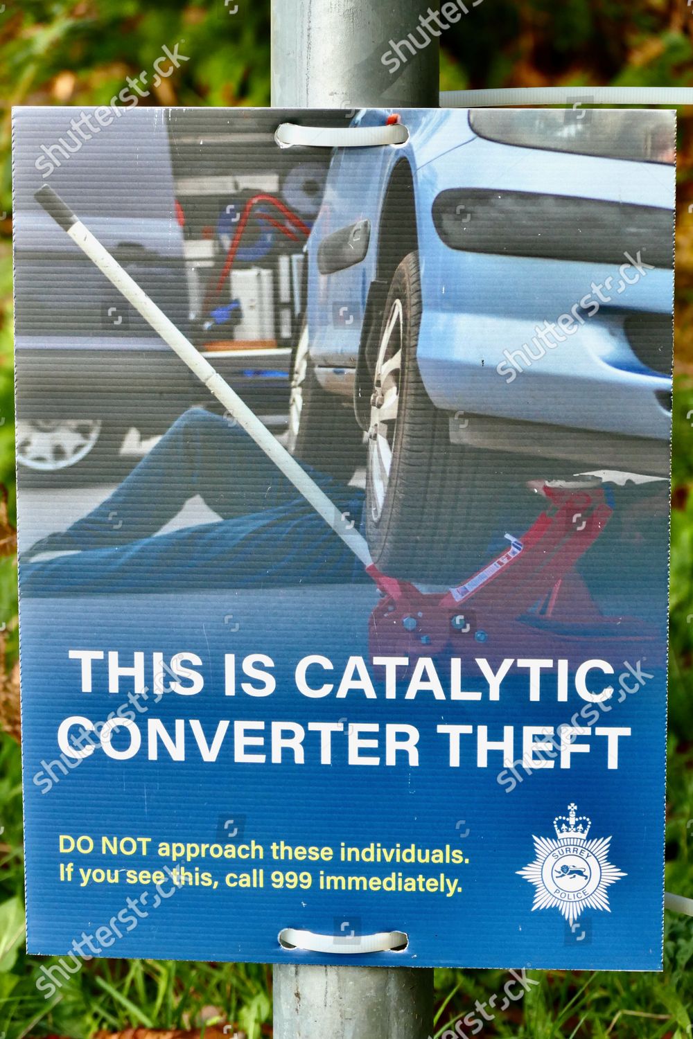 Signs Warning Catalytic Converter Theft On Editorial Stock Photo ...