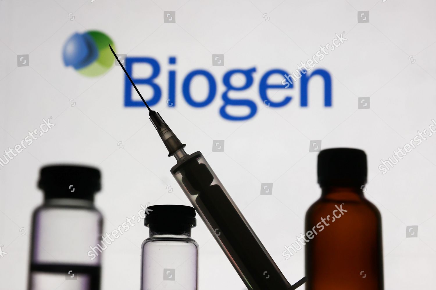 Medical Bottles Syringe Seen Biogen Logo Editorial Stock Photo - Stock ...