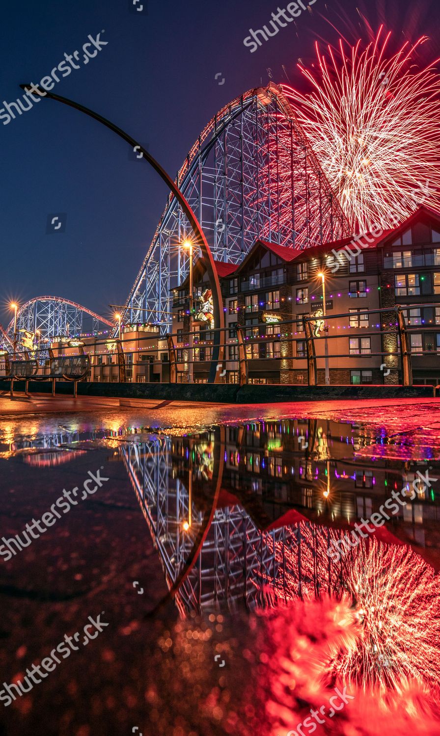 Firework Display Blackpool On Saturday Evening Editorial Stock Photo ...