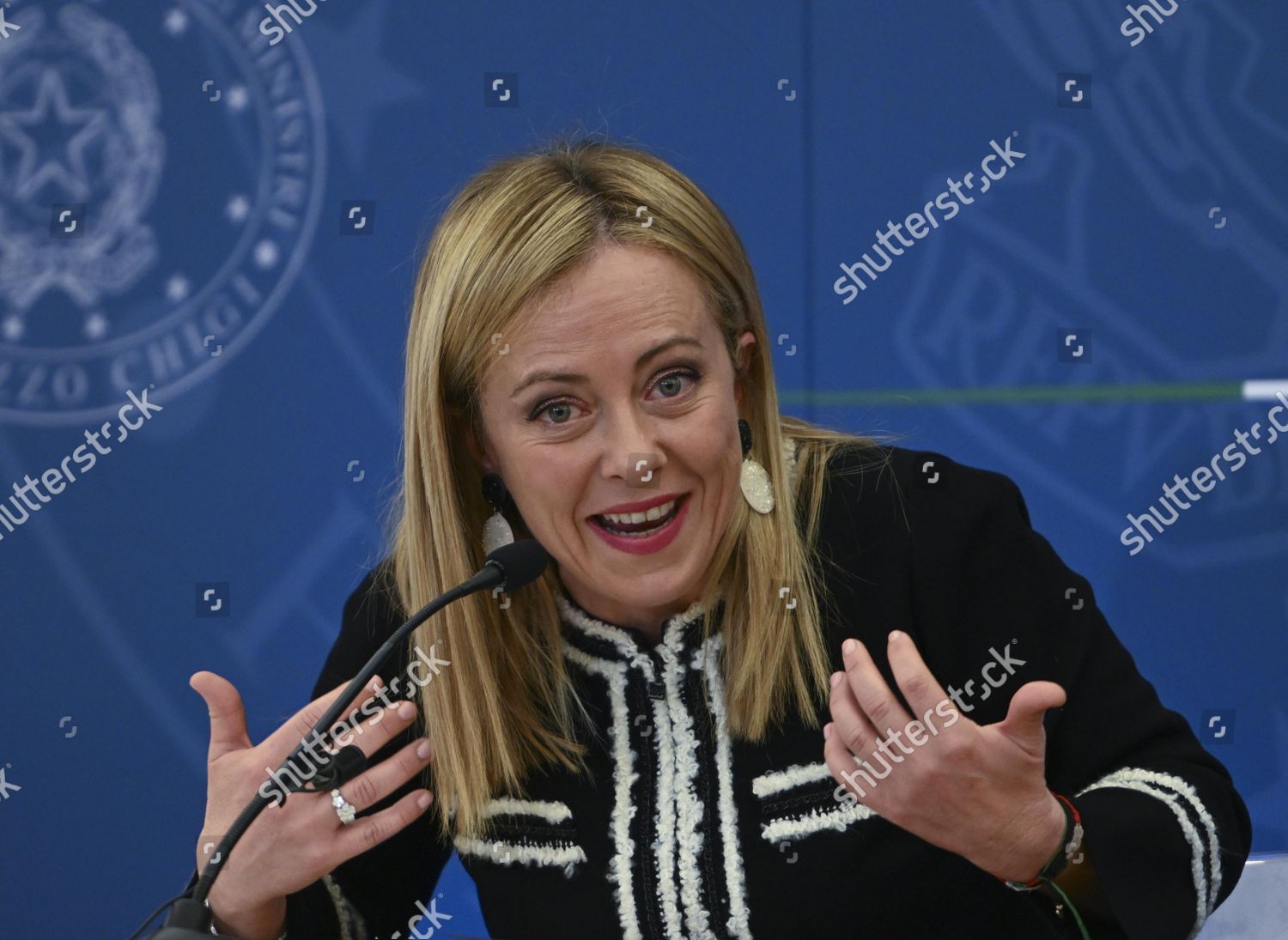 Italian Prime Minister Giorgia Meloni Holds Editorial Stock Photo ...