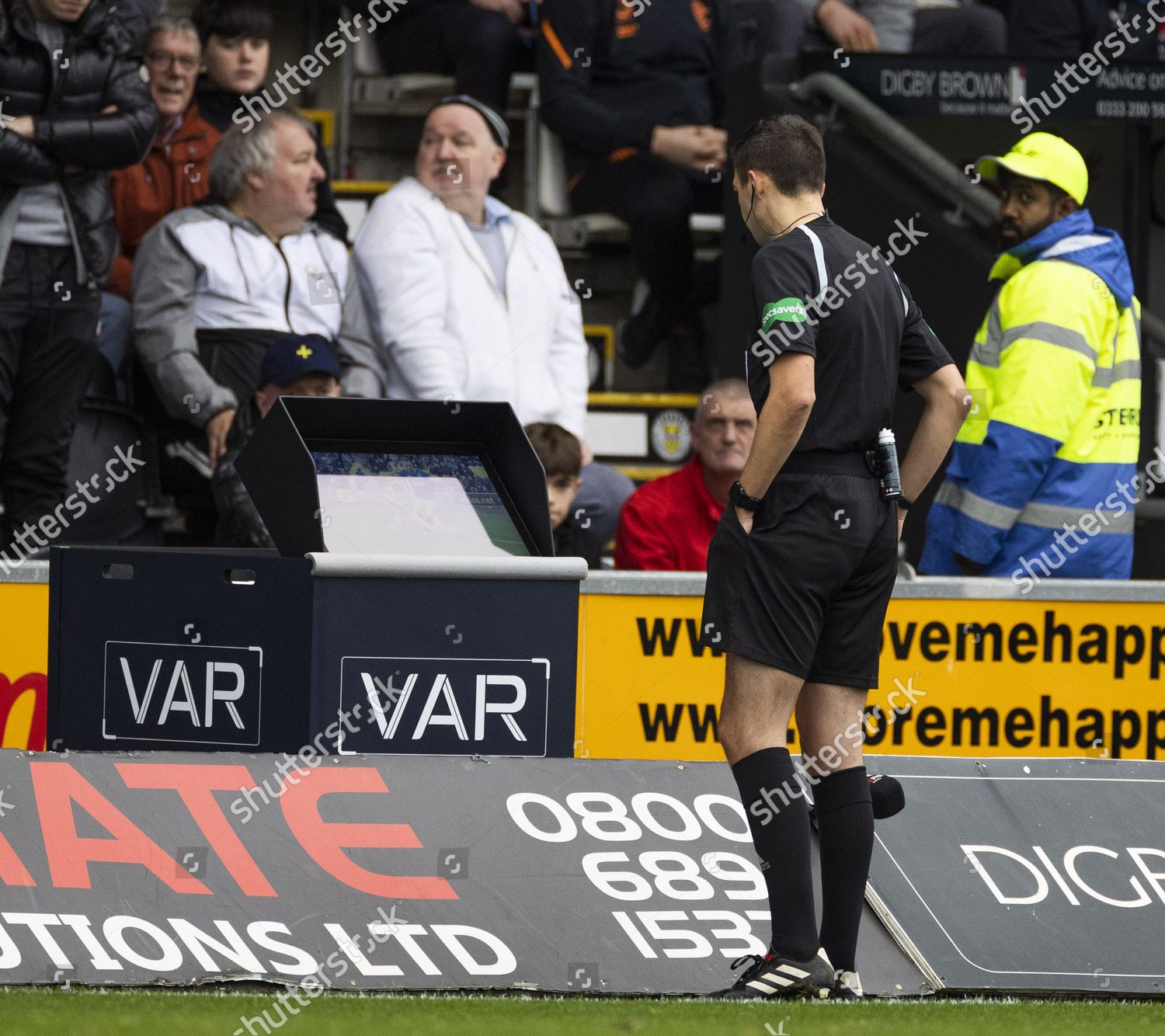 Referee Kevin Clancy Looks Var Monitor Editorial Stock Photo - Stock ...