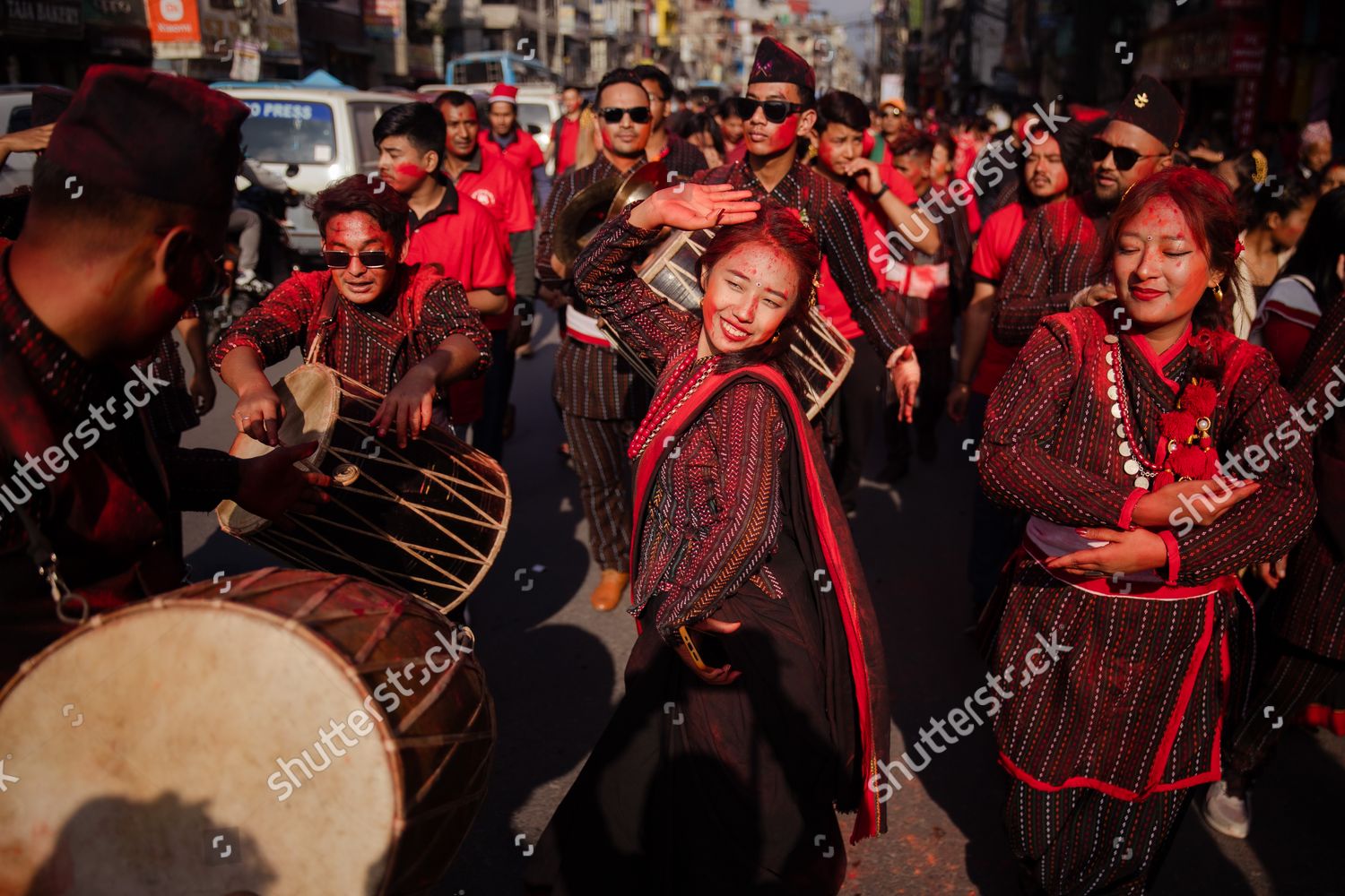 Nepalese Women Dressed Traditional Newari Attire Editorial Stock Photo ...
