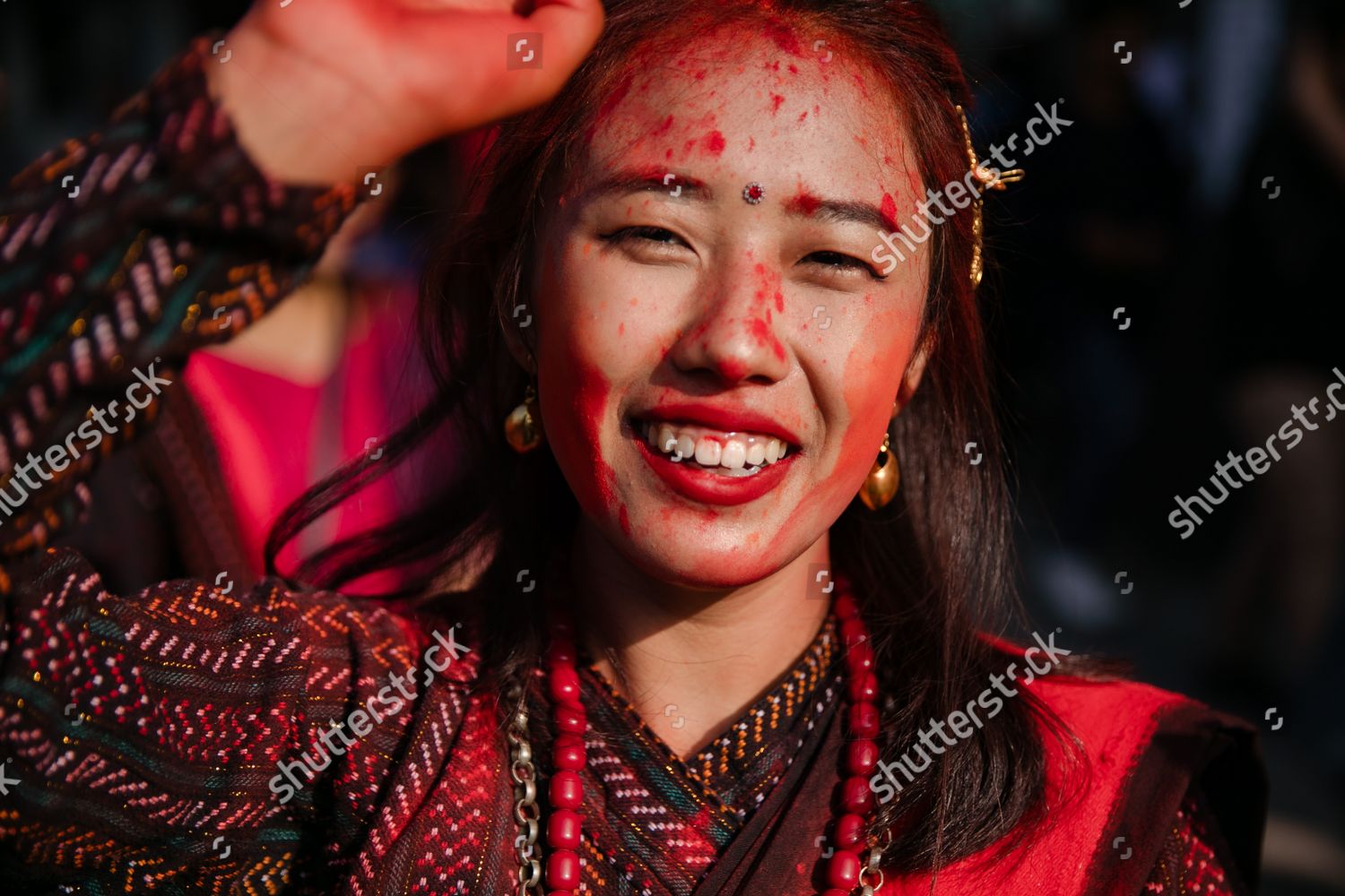 Nepalese Girl Dressed Traditional Newari Attire Editorial Stock Photo ...