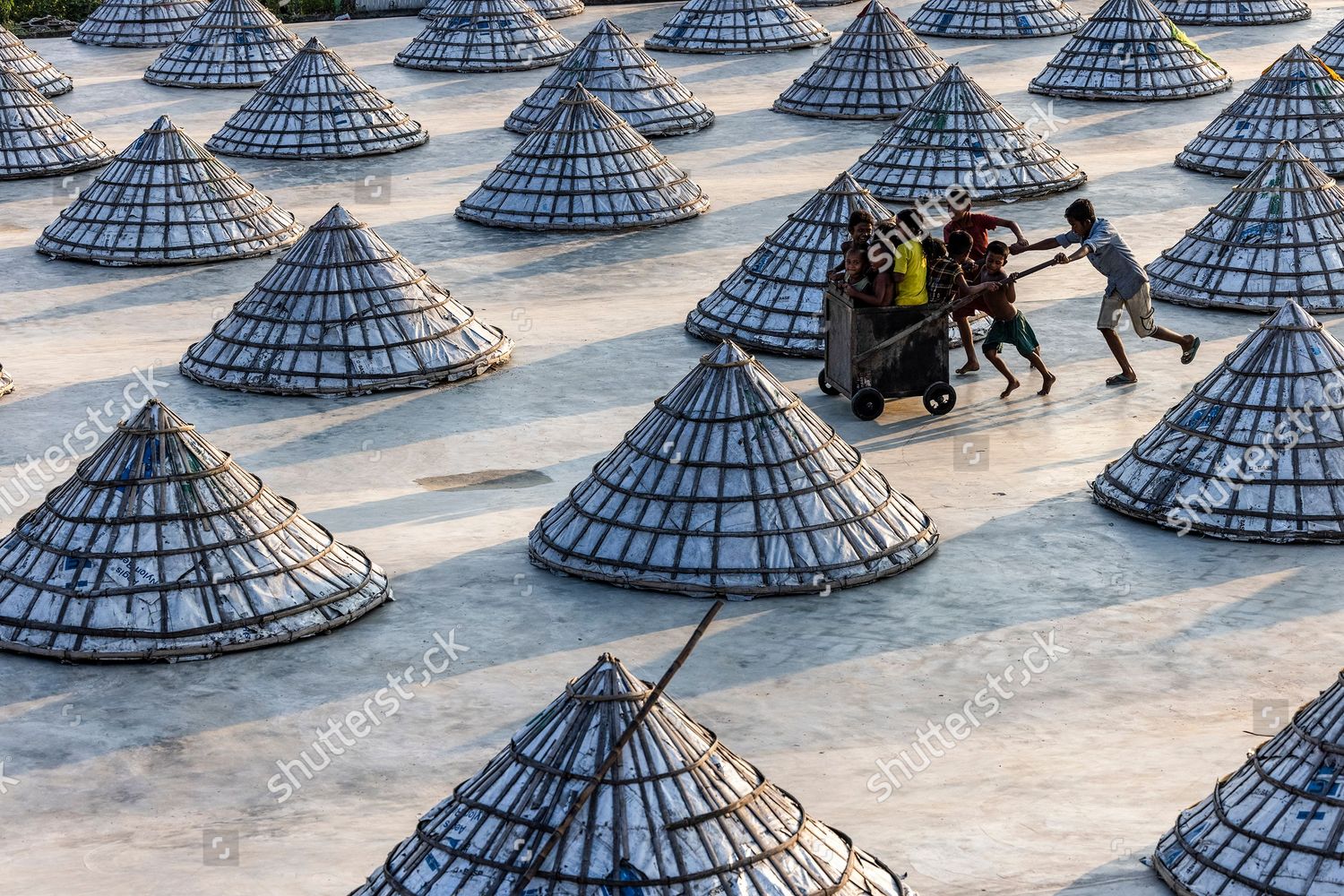 Children Weave Between Giant Cones Used Editorial Stock Photo - Stock ...