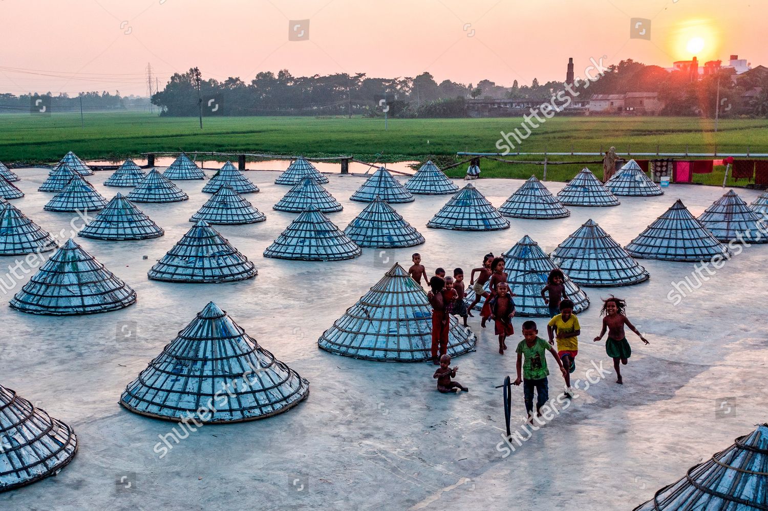 Children Weave Between Giant Cones Used Editorial Stock Photo - Stock ...