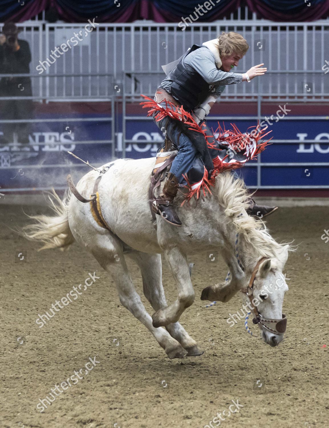 Cowboy Chase Park Competes During Bareback Editorial Stock Photo ...