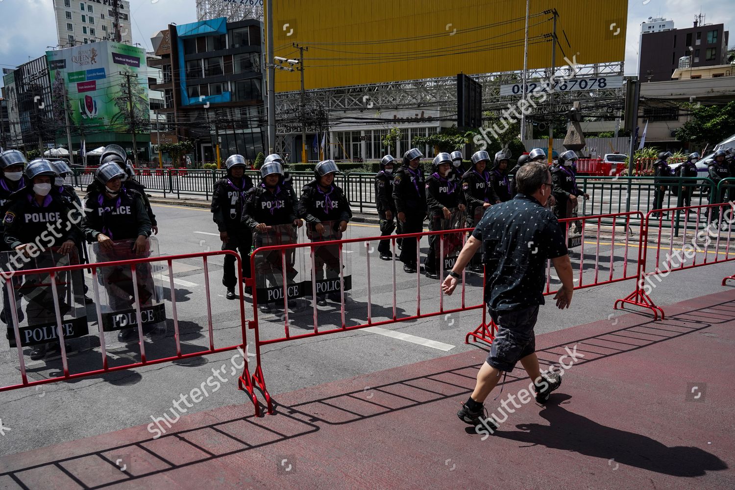 Thai Riot Police Patrol Stand Guard Editorial Stock Photo - Stock Image ...