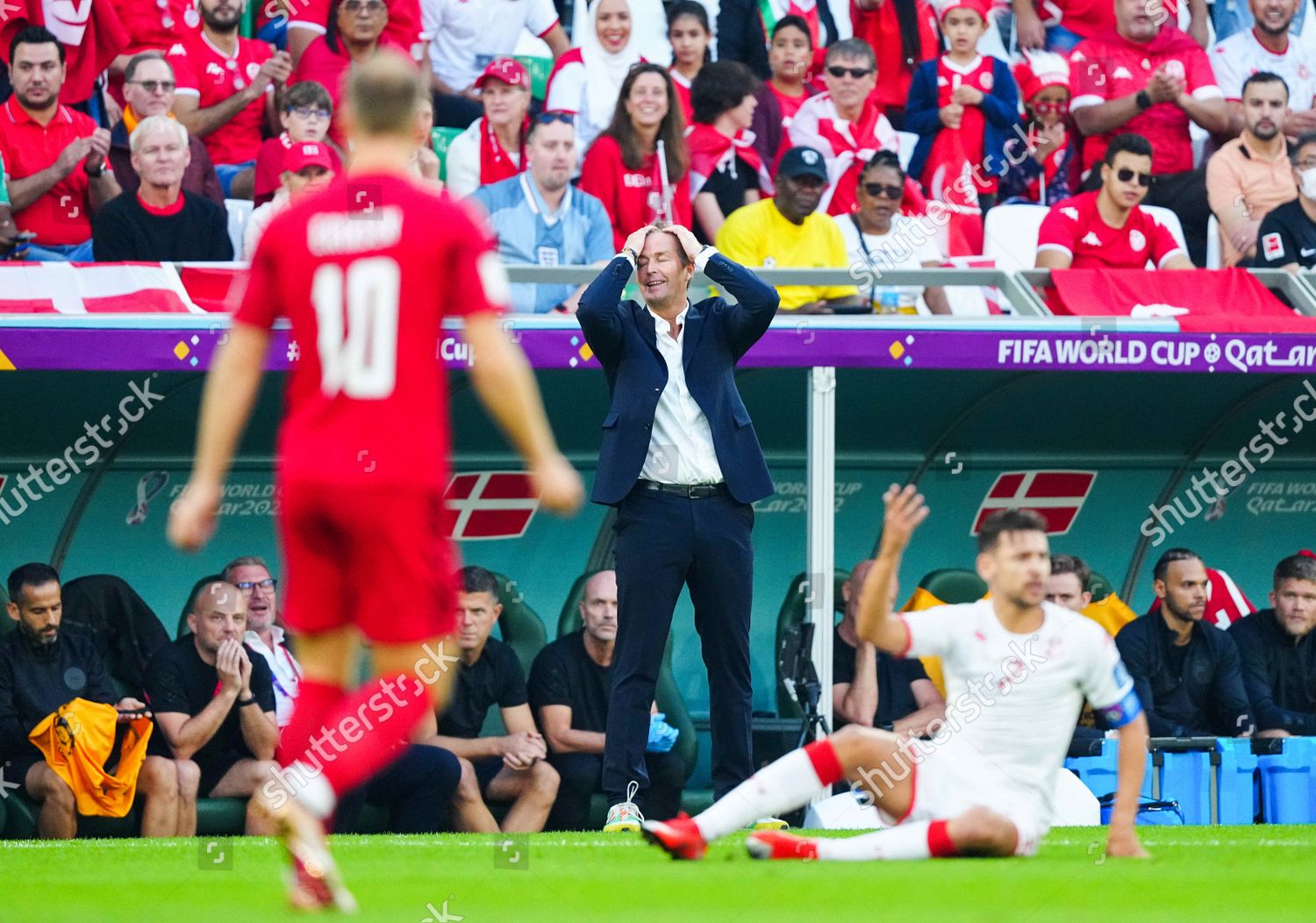 Manager Kasper Hjulmand Denmark Reacts Youssef Editorial Stock Photo ...