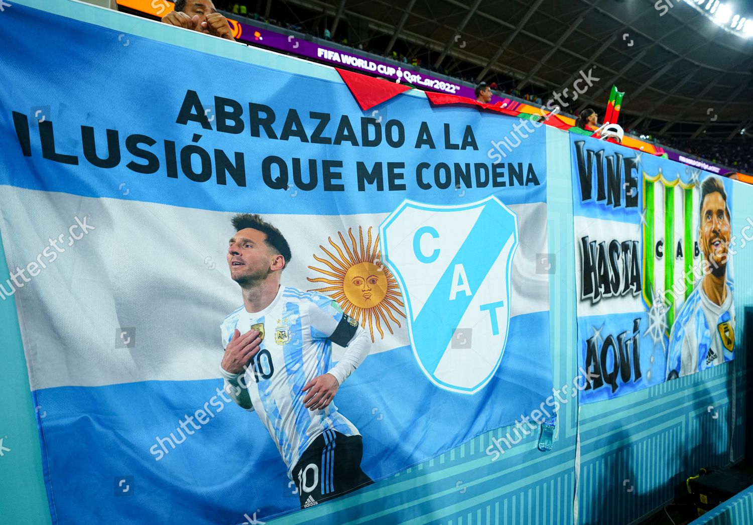 Banners Lionel Messi Argentina On Them Editorial Stock Photo - Stock ...