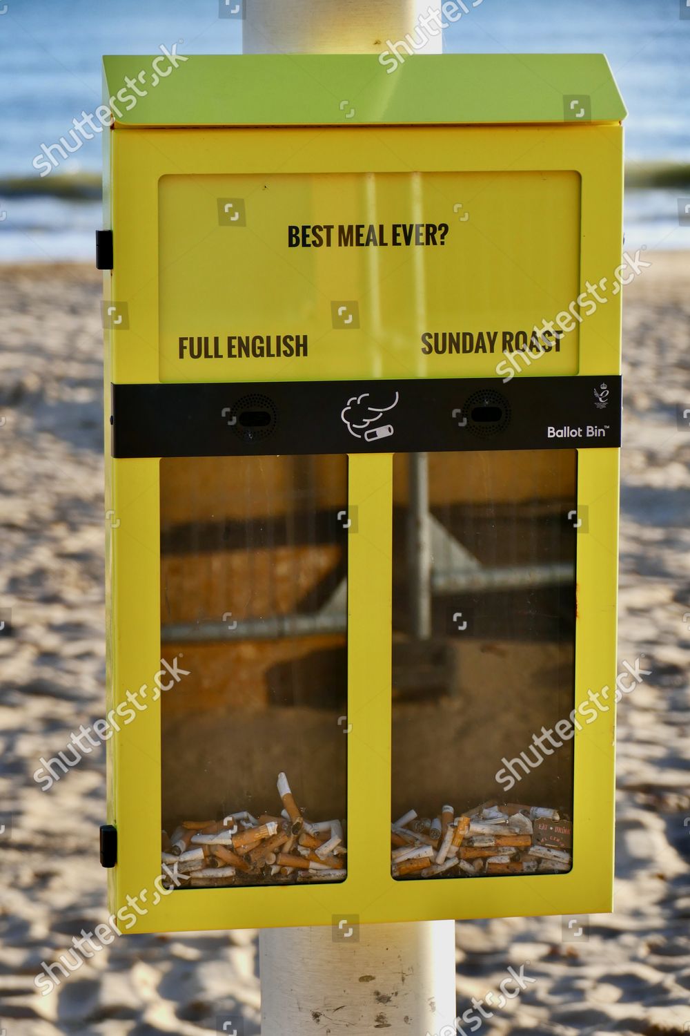 Cigarette Butt Ballot Bins Along Seafront Editorial Stock Photo - Stock ...