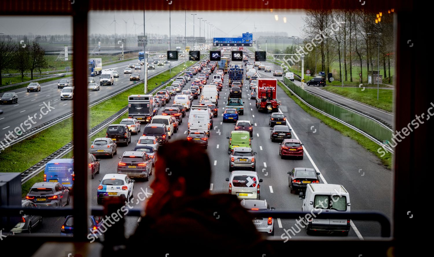 A4 Traffic Congestion On A4 Netherlands Editorial Stock Photo - Stock ...
