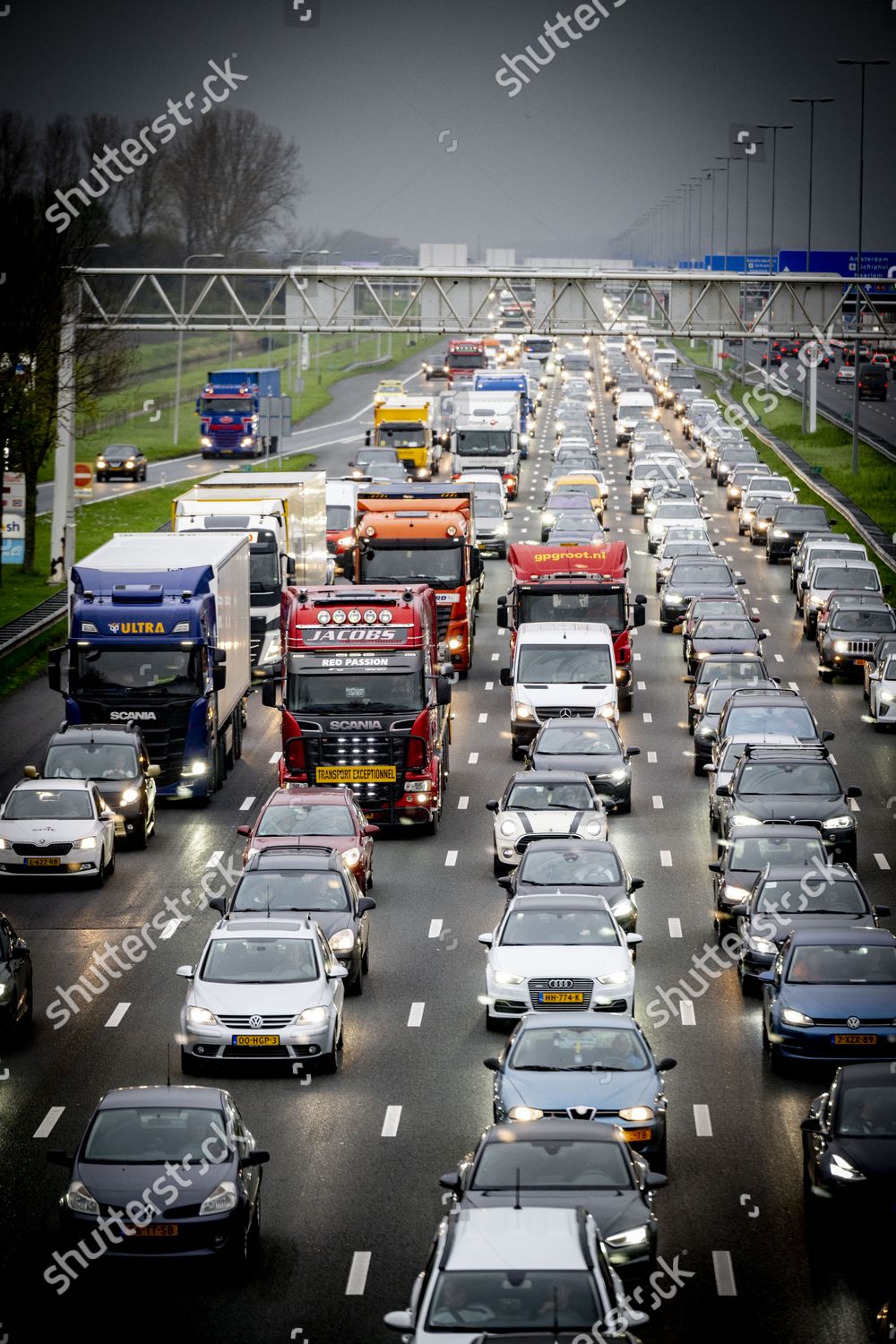 A4 Traffic Congestion On A4 Netherlands Editorial Stock Photo - Stock ...