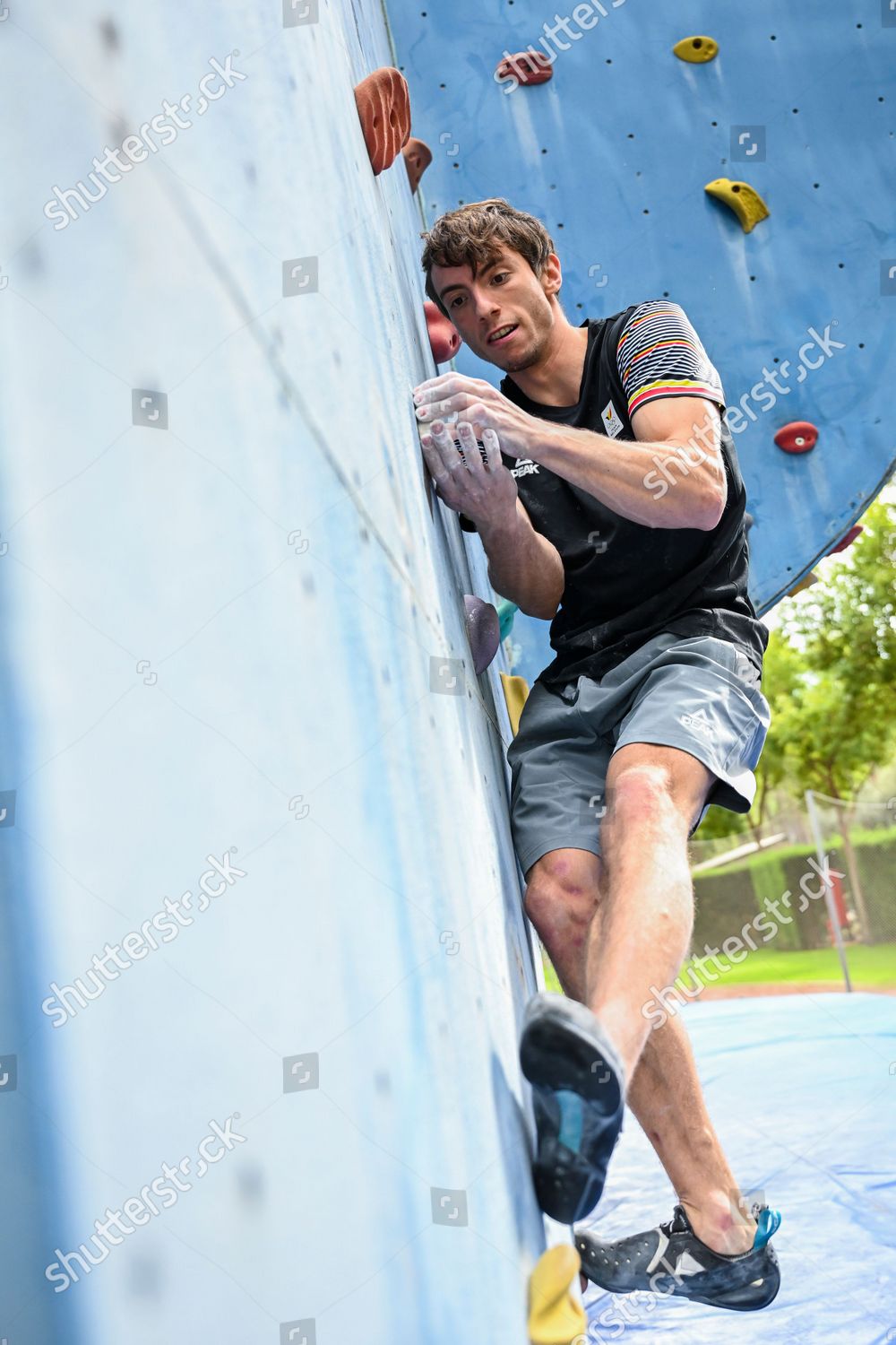 Belgian Climber Simon Lorenzi Pictured Action Editorial Stock Photo ...