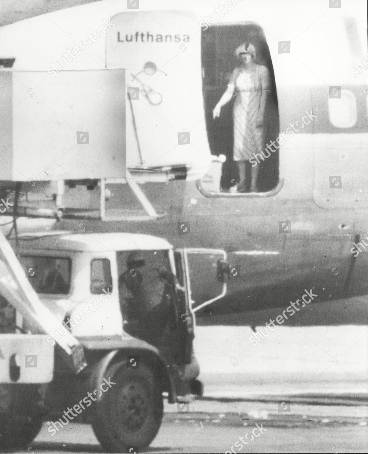 Girl Stands Jets Doorway Lufthansa Flight Editorial Stock Photo - Stock ...