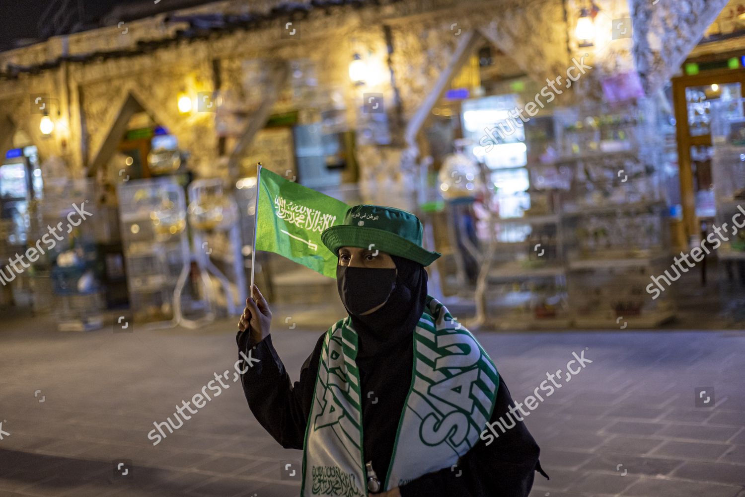 Waves Flag Saudi Arabia Souq Waqif Editorial Stock Photo - Stock Image ...