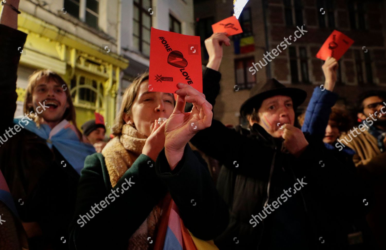 Protesters Show Symbolic Red Cards Fifa Editorial Stock Photo - Stock ...