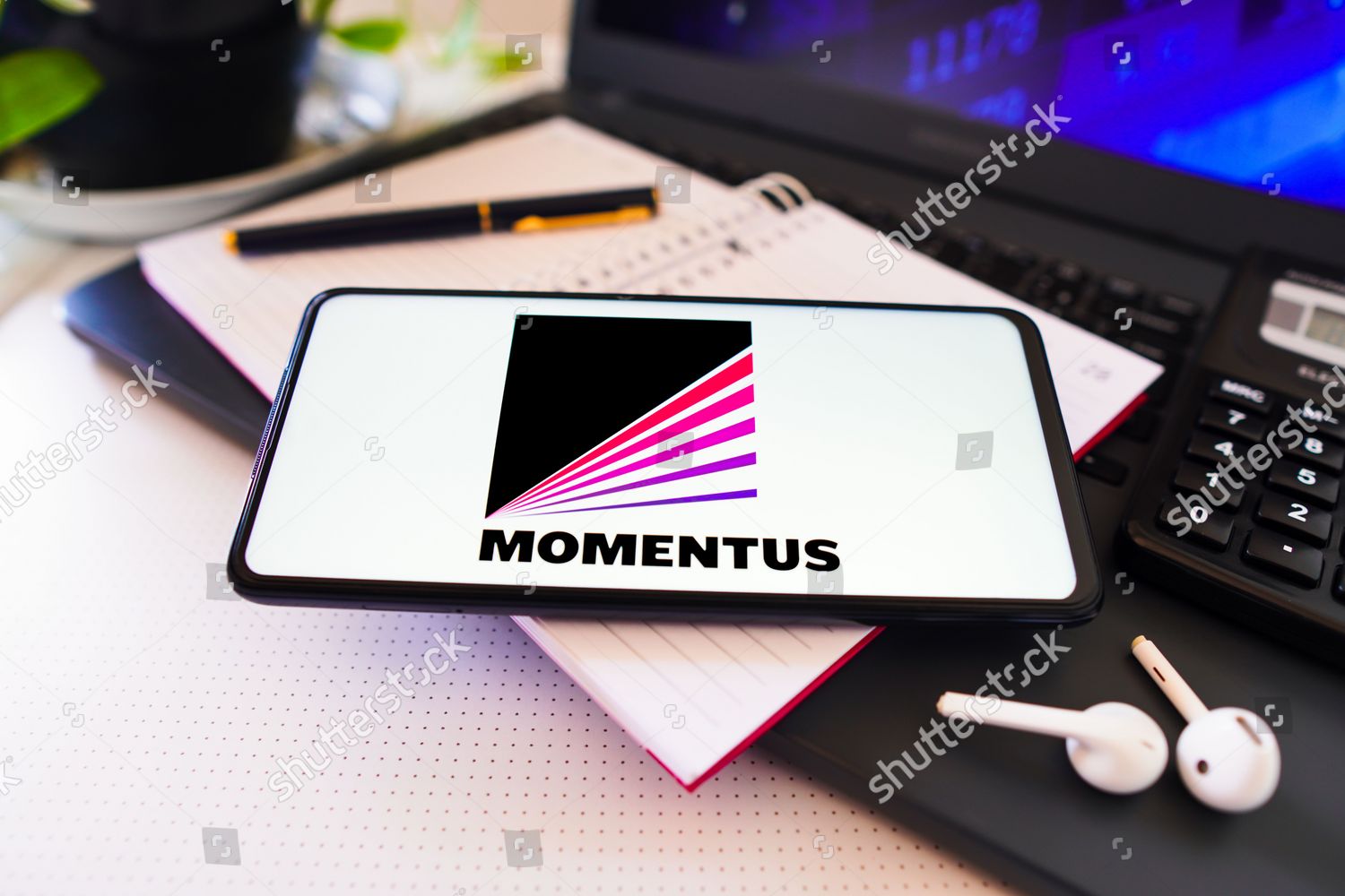 This Photo Illustration Momentus Logo Displayed Editorial Stock Photo ...