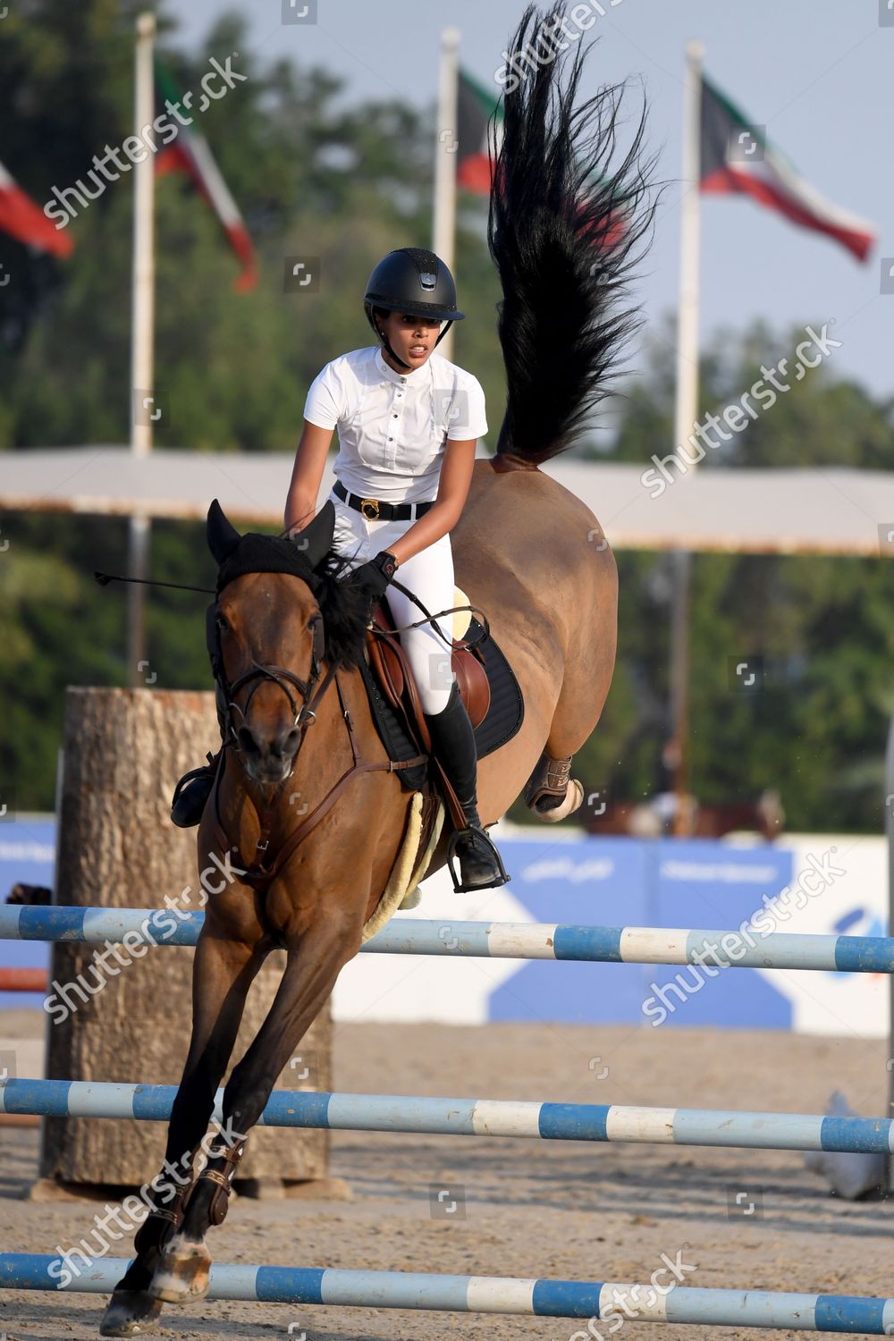 Badrya Alhuwaishal Competes During Jumping Show Editorial Stock Photo ...