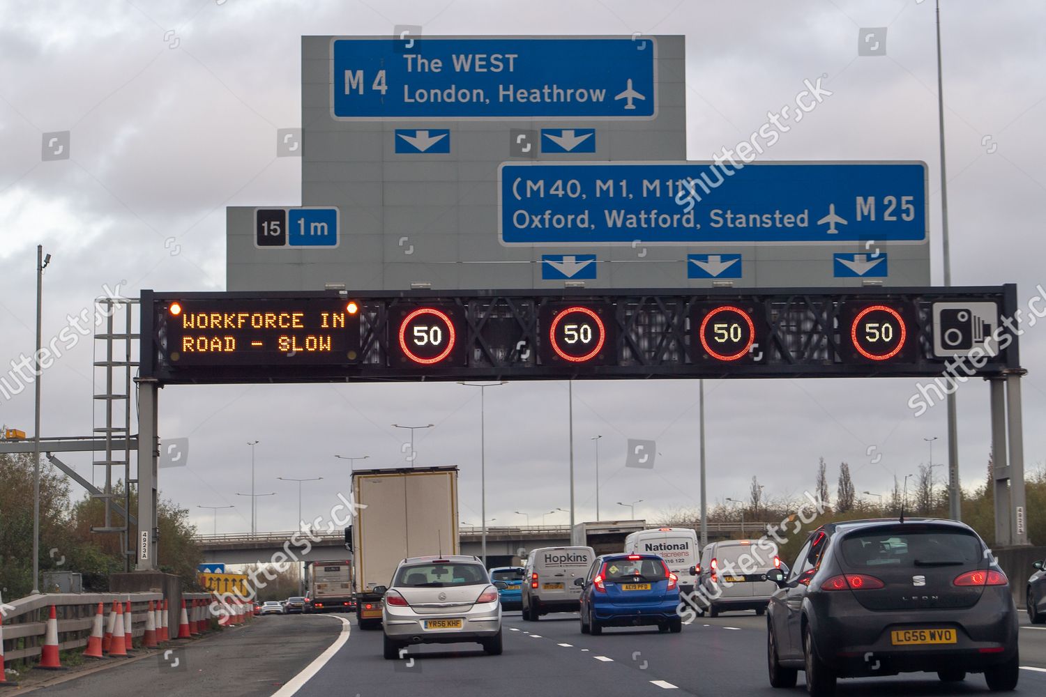 Traffic Queueing On M25 Junction 15 Editorial Stock Photo - Stock Image ...