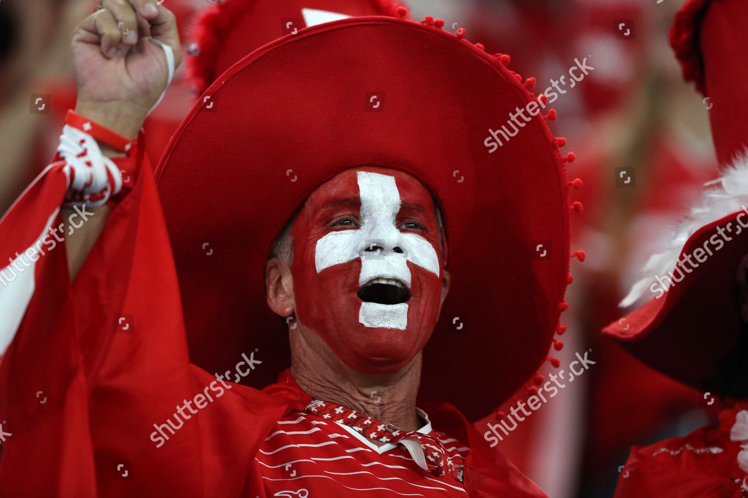 Switzerland Fan Fancy Dress Stadium 974 Editorial Stock Photo - Stock ...