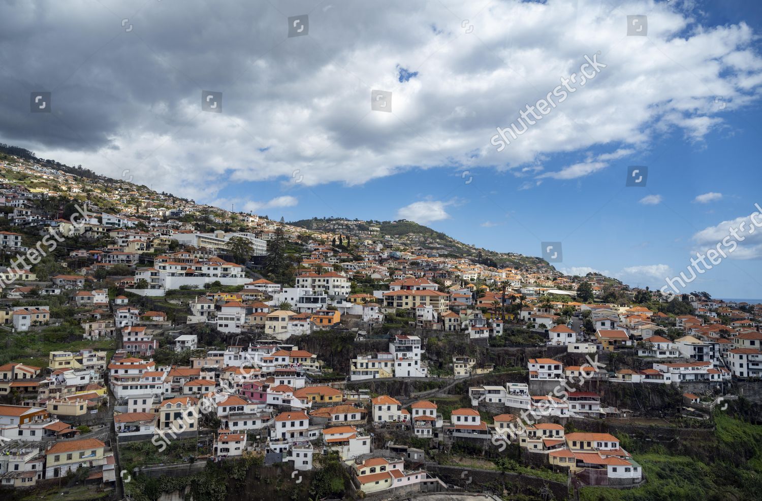 View City Houses Cable Car Monte Editorial Stock Photo - Stock Image ...