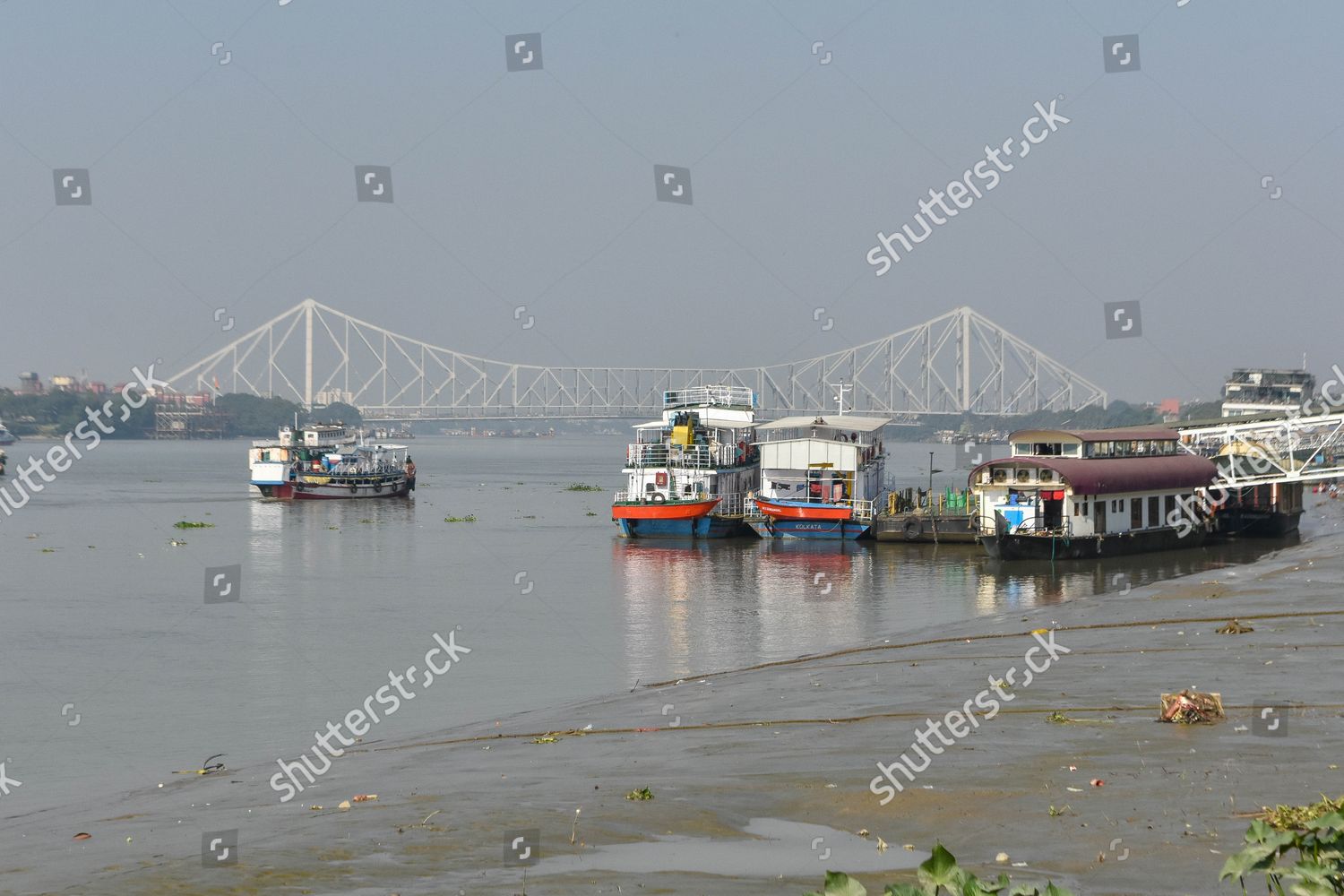 Rows Boats Seen Front Iconic Howrah Editorial Stock Photo - Stock Image ...